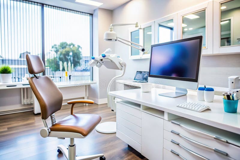 Streamlined Dental Home Office Setup a Modern Efficient Workstation for Remote Dental Practices ...