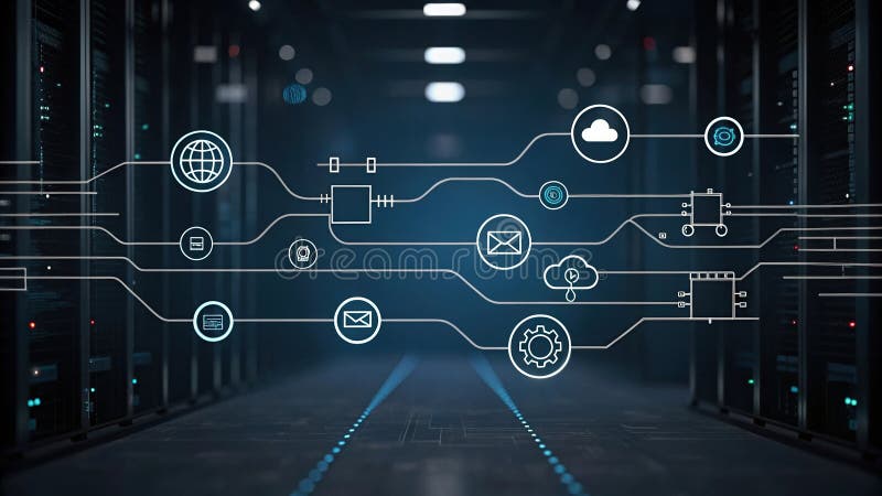 Streamlined Digital Workflow with Icons Representing Hyperautomation ...