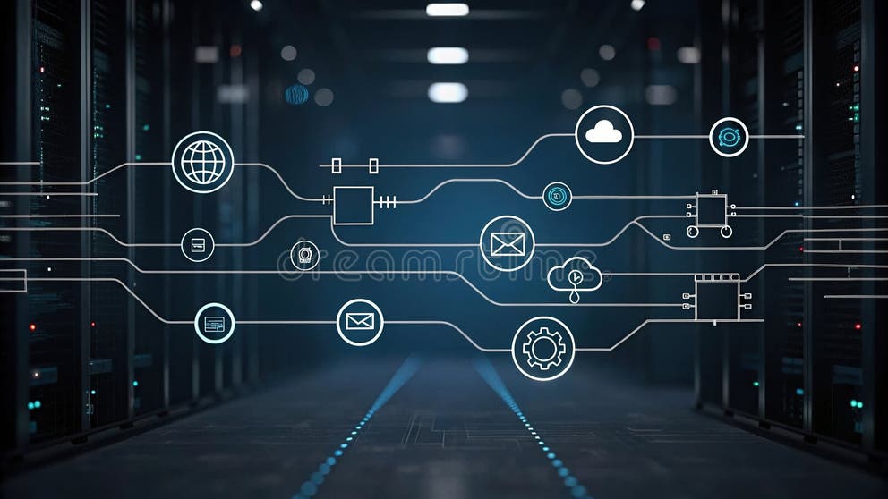 Streamlined Digital Workflow with Icons Representing Hyperautomation ...