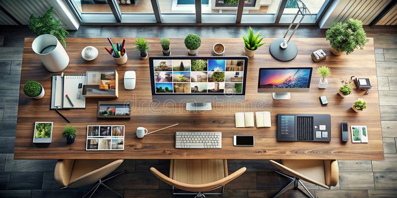 Streamlined Digital Workspace Aerial Perspective on Modern File ...