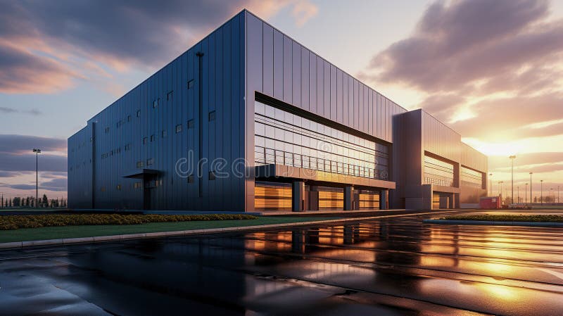Modern Warehouse in Industrial Park, Logistics Hub, Industrial ...