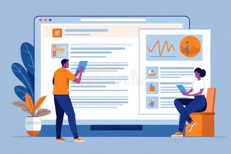 Streamlined Google Advertising Layout Stock Illustration - Illustration ...