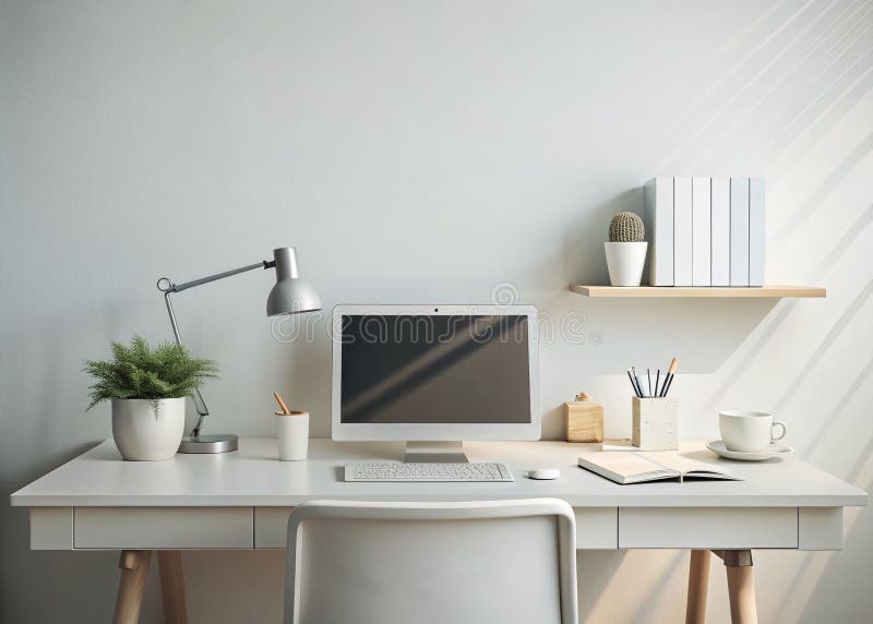 Streamlined Home Office Setup Modern Desk Organization for Productivity ...