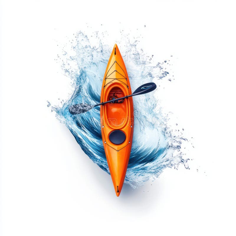 Streamlined Kayak with Suspended Water Splash Forming Dynamic Wave ...