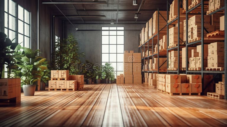 Streamlined Logistics, Bright and Organized Warehouse with Efficient ...