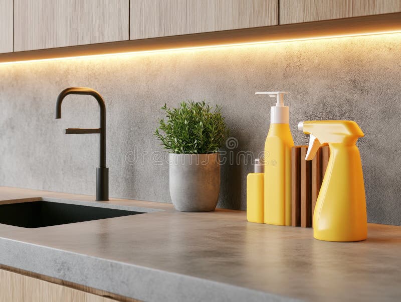 Streamlined Minimalist Kitchen Design Modern Aesthetic, Bright Surfaces ...