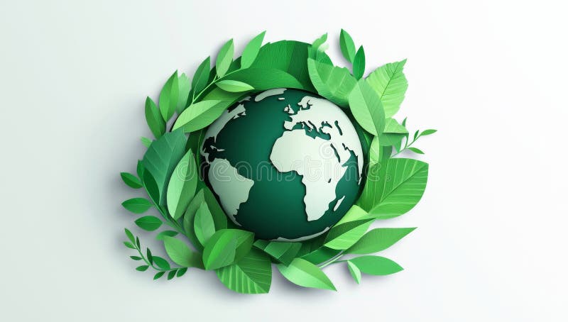 A Streamlined and Modern Earth Day Logo with a Green Globe, Leaves, and ...