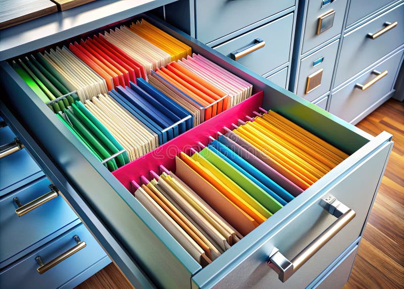 Organized Filing System, with Files and Documents Sorted by Category or ...