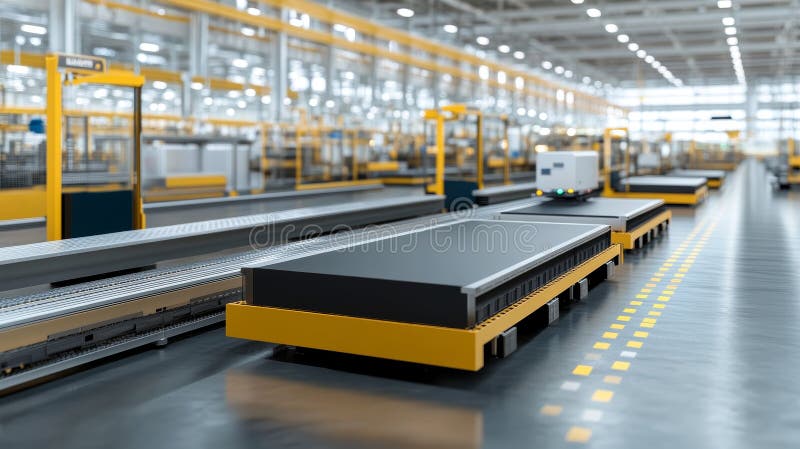 Streamlined Production, Conveyor Belts in a Modern Factory Setting for ...