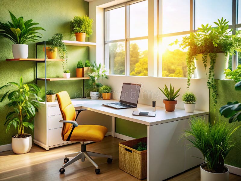 Streamlined Productivity a Modern Minimalist Home Office Cubicle Design ...