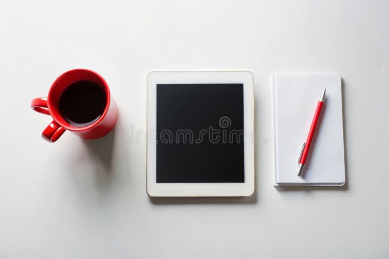 Streamlined Productivity a Modern Workspace Featuring a Tablet Computer ...