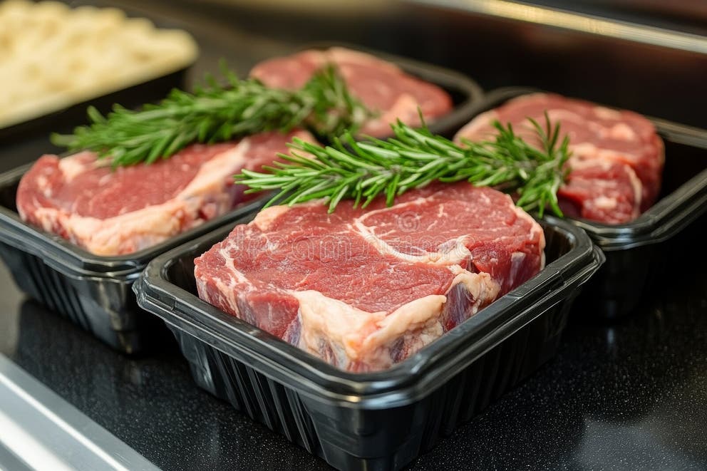 A Streamlined Refrigerated Loading Dock with Meat Boxes Packed for Cold ...