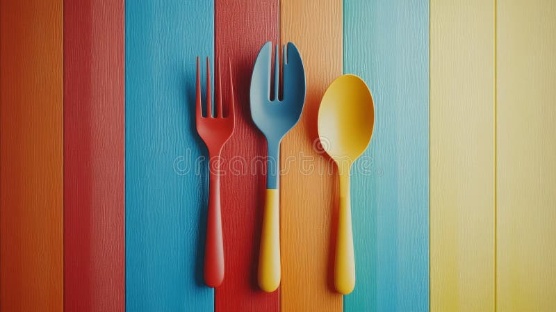 A Streamlined Set of Essential Dining Utensils and Chef Hats, Featuring ...