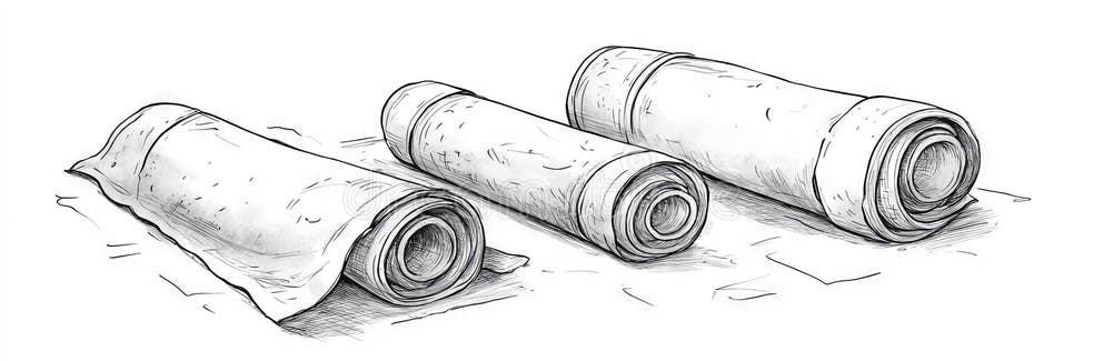 Streamlined Sketches of Ancient Scrolls that Display Historical Script ...