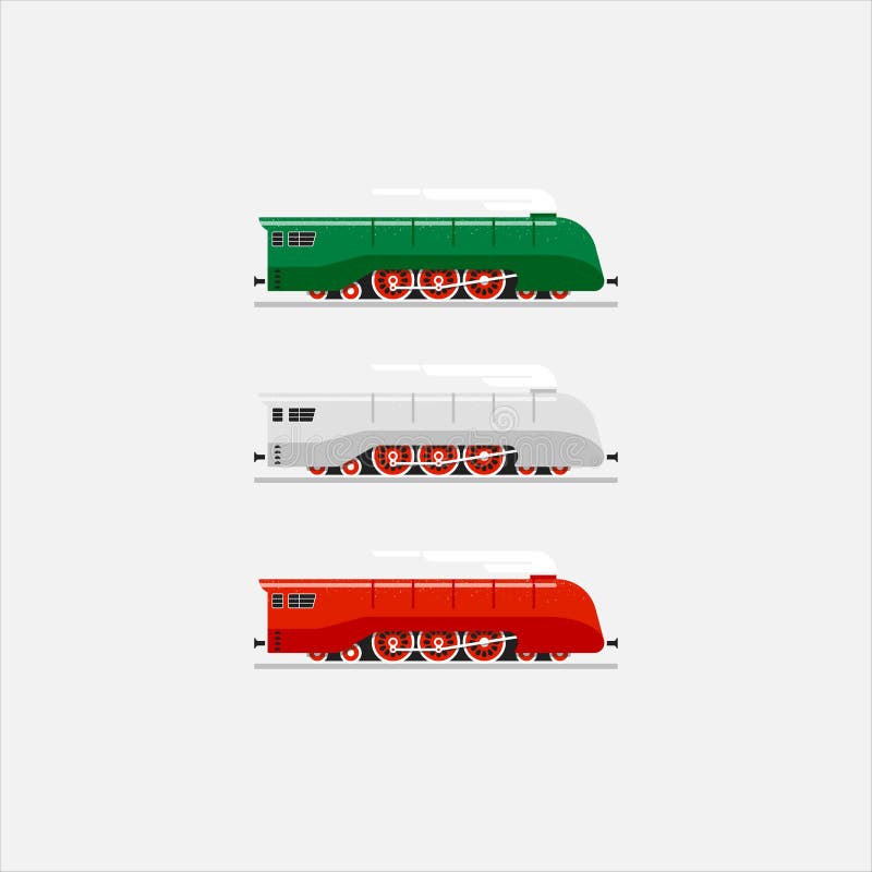 Streamlined Steam Locomotives. Side View Stock Vector - Illustration of ...
