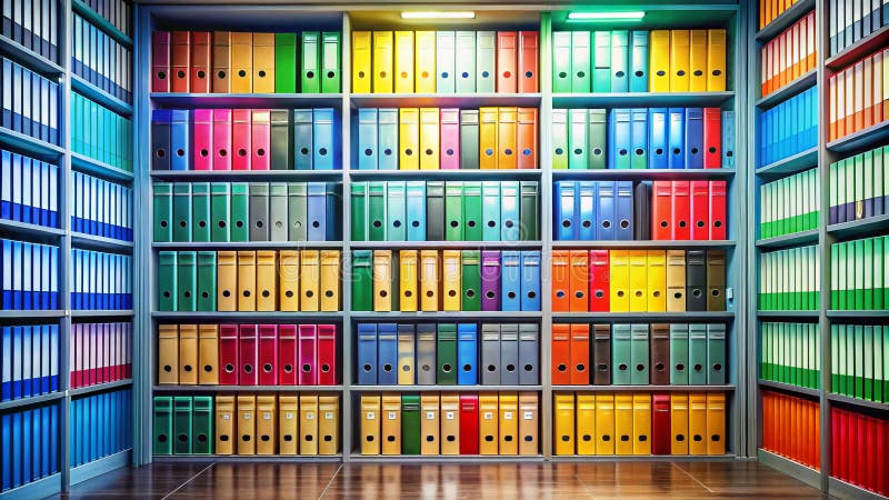 Streamlined Storage Solutions: a Modern Office S Colorful File ...