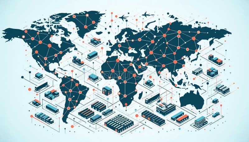 Streamlined Supply Chain stock illustration. Illustration of circle ...