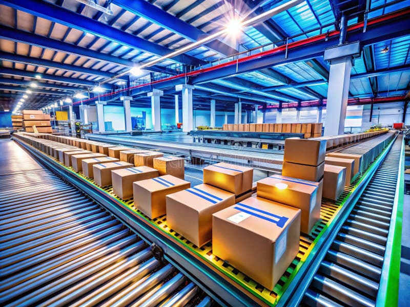 Streamlined Warehouse Operations Cardboard Boxes Flow Efficiently ...