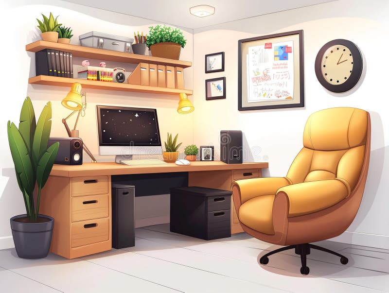 Streamlined Workspace with Ergonomic Furniture, Intuitive Design ...