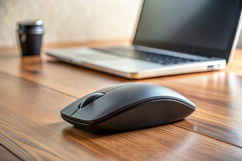 Streamlined Workspace a Modern Desk Setup Featuring a Sleek Black ...