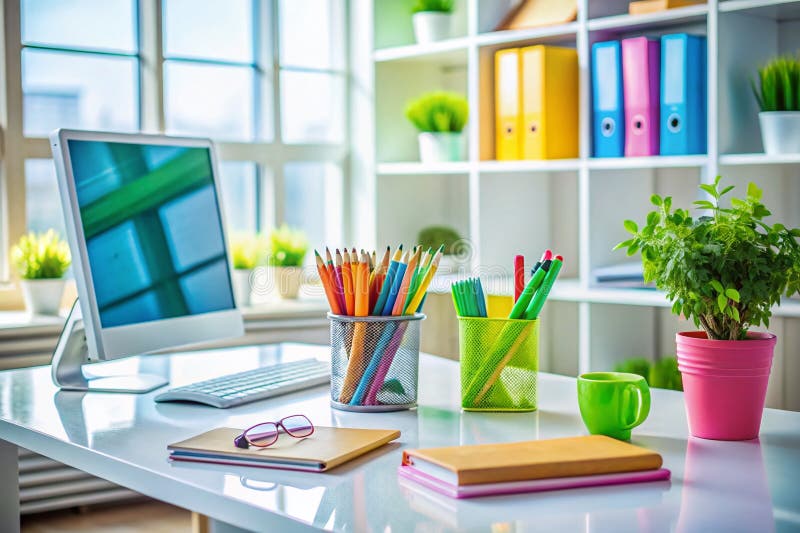 Streamlined Workspace a Professional Administrative Assistants Desk ...