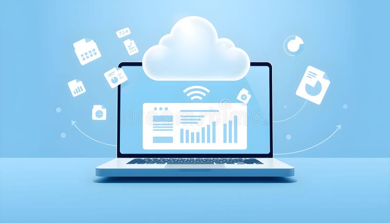 Streamlining Business Processes with Cloud Computing and Data Analytics Stock Illustration ...