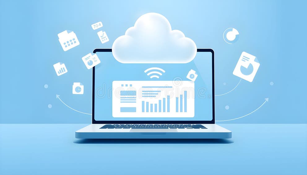 Streamlining Business Processes with Cloud Computing and Data Analytics Stock Illustration ...