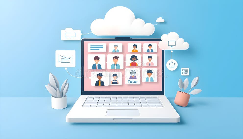 Streamlining Global Teamwork: a Visual Representation of Collaborative Cloud Computing Stock ...