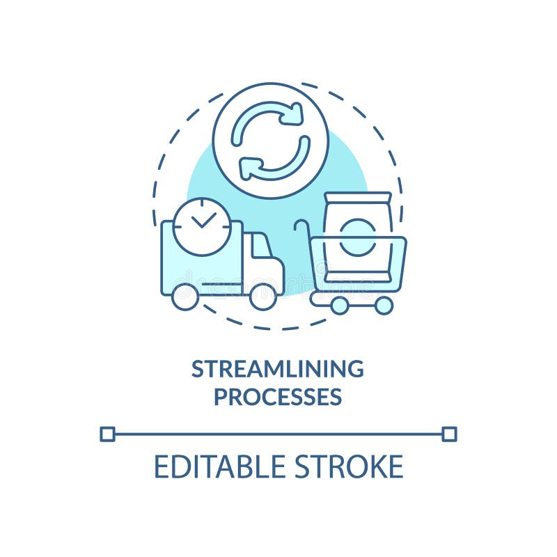 Streamlining Processes Turquoise Concept Icon Stock Vector ...