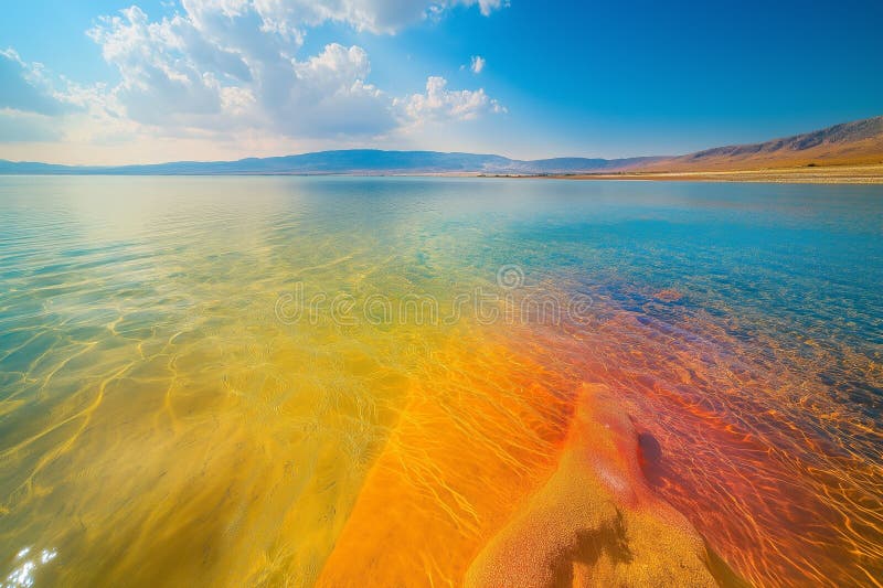 Streams of Color Descend, Creating Vibrant Trails in the Water Stock ...