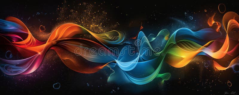 Streams of Light Trails in Rainbow Colors, Vibrant and Dynamic Stock ...
