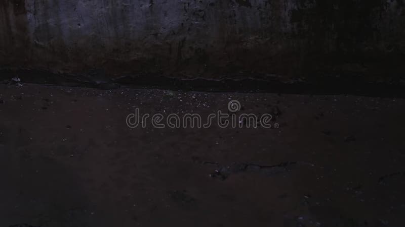 Streams of Rain Flow Along with the Mud on the Wall. Stock Video ...