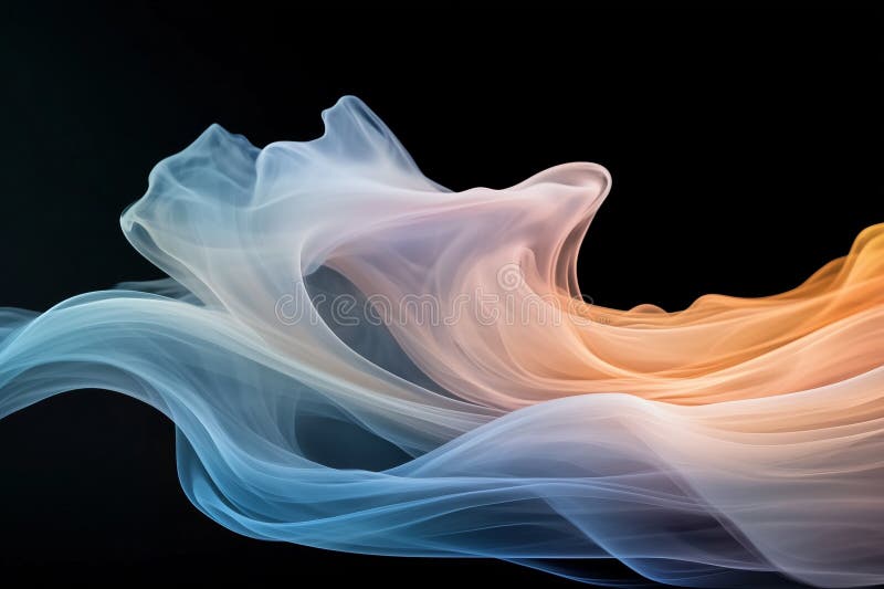 Ethereal Smoke Streams Floating Against Dark Background, Cinematic ...