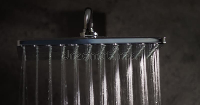 Streams of Water Fall Down from the Watering Can of a Modern Shower ...