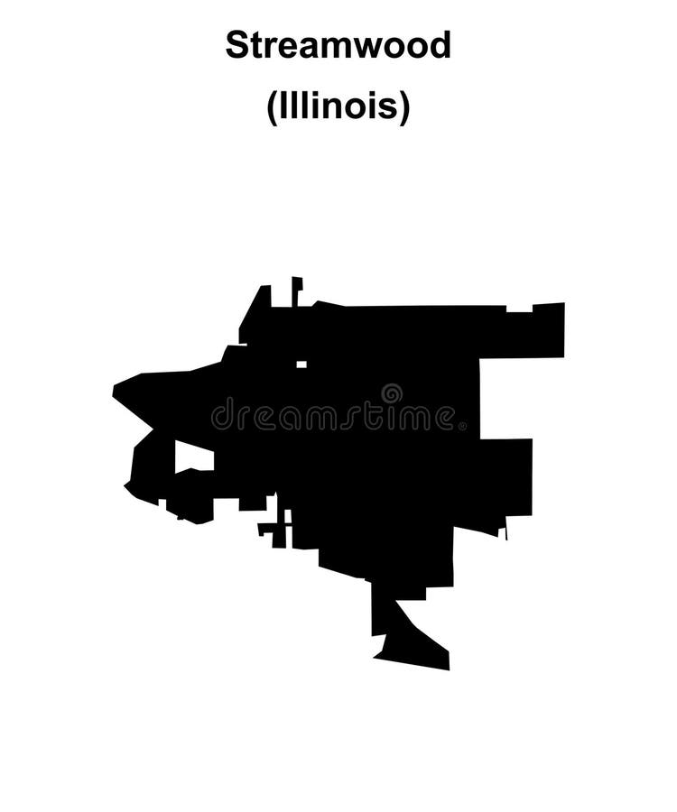 Streamwood outline map stock illustration. Illustration of territory ...