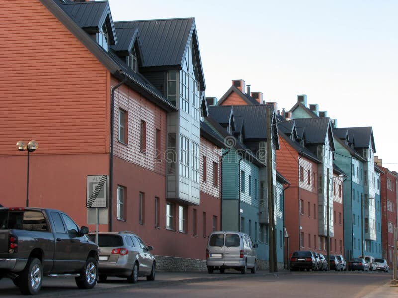 Quiet street in Riga stock image. Image of ages, latvia - 2464689