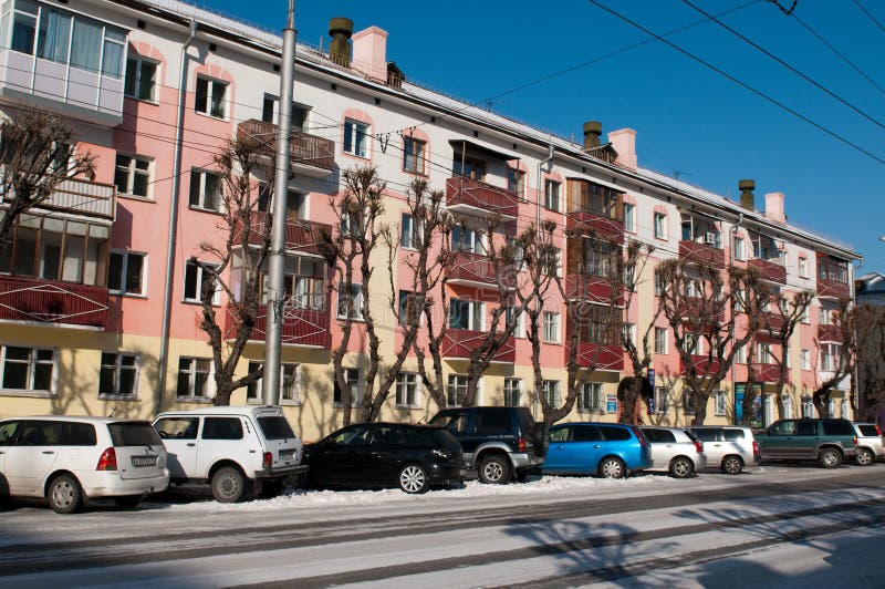 Street of Abakan editorial stock photo. Image of street - 19198388