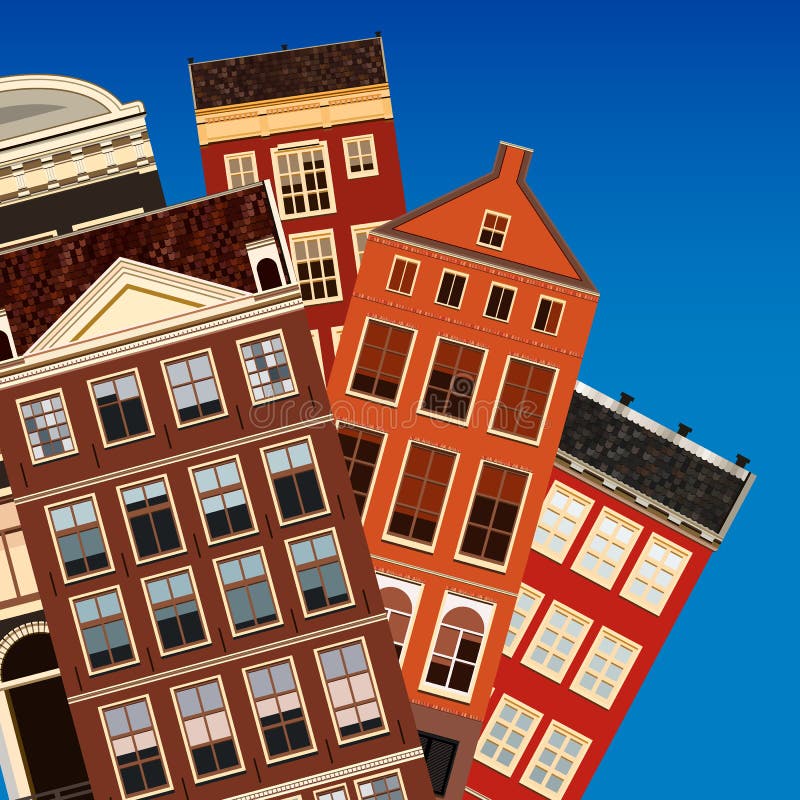 Street of Abstract Old Houses. Vector Background Stock Vector ...