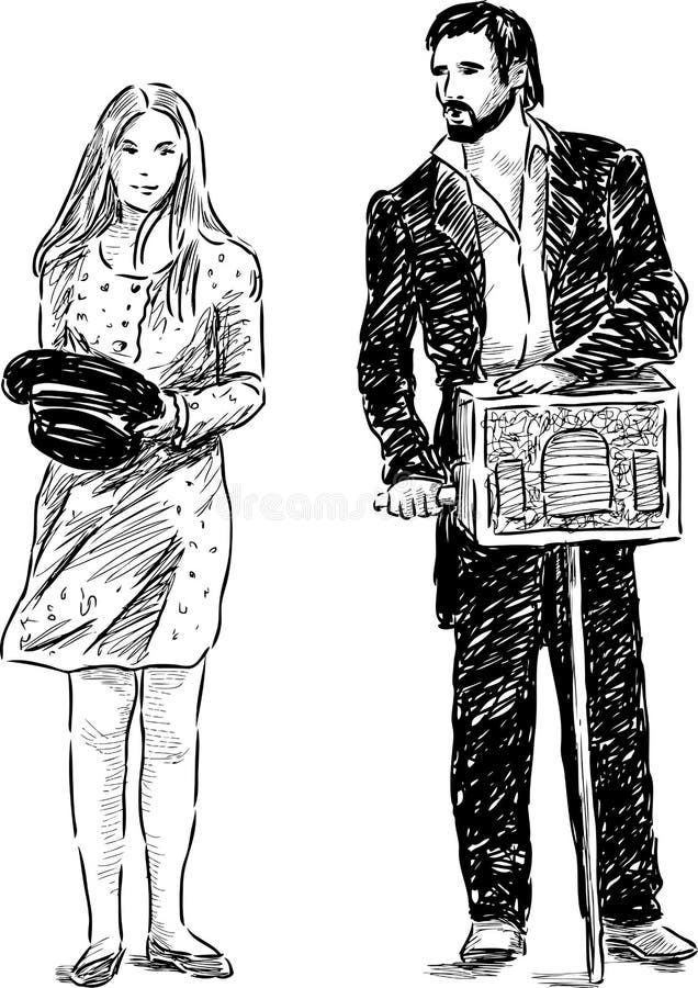 Busker stock vector. Illustration of male, busker, artist - 32229300