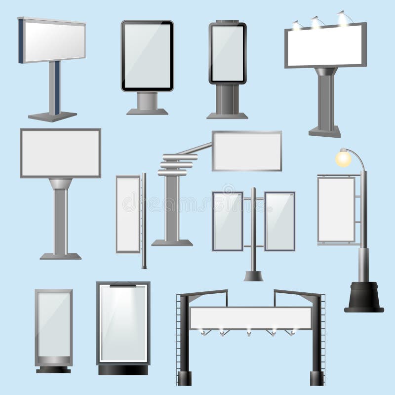 Street Advertisement Element Set Stock Vector - Illustration of ...