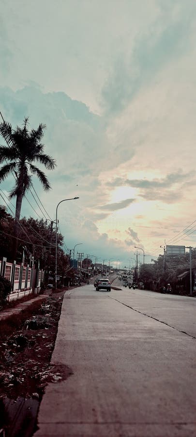 The Street in the Afternoon with Beautiful Sunlight Stock Photo - Image ...