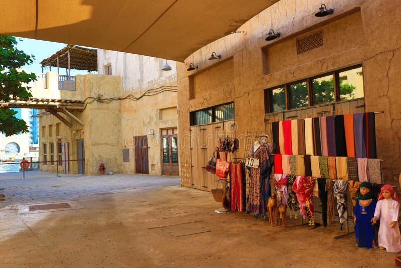 Street At Al Bastakia Historic Neighbourhood Dubai Uae Editorial Stock
