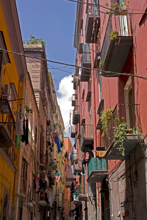 Street alley in Naples stock photo. Image of view, italian - 21509218
