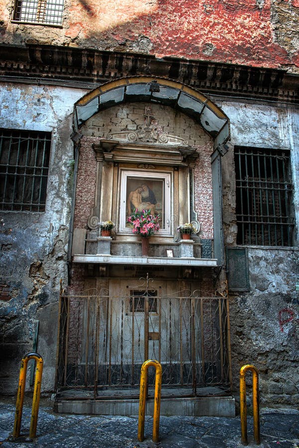 Street altar in Naples stock photo. Image of monument - 195276984