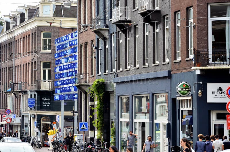 Street in Amsterdam editorial stock photo. Image of amsterdam - 87220893