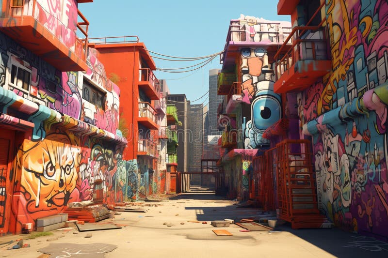 Street Art and Graffiti Conveying Messages of Stock Illustration ...