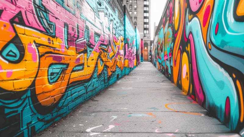 Street Art and Graffiti, Urban Expression of Creativity, Dynamic and ...