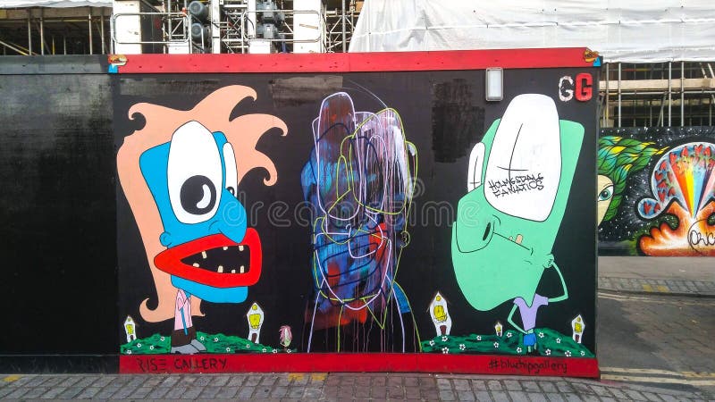 Street art in London stock illustration. Illustration of alien - 189581597