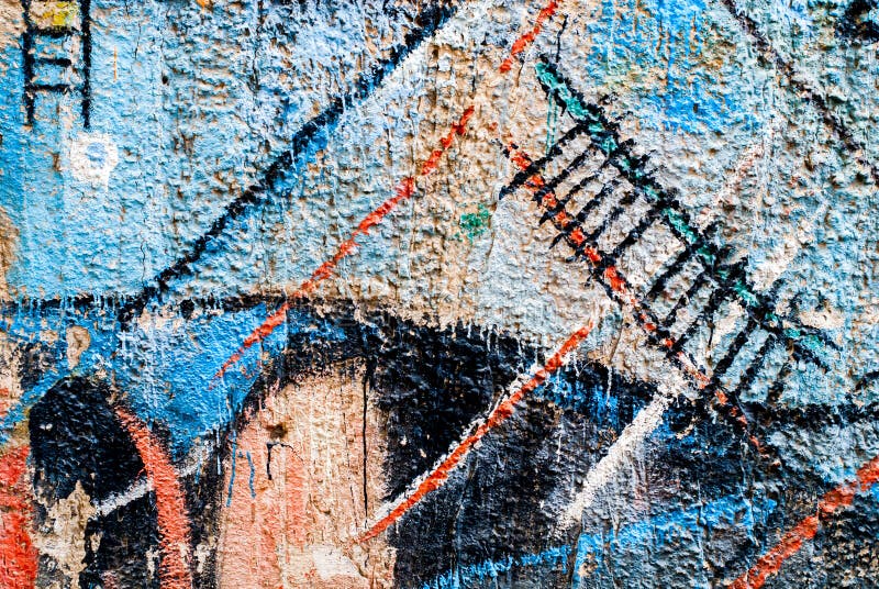 Street Art - Old Graffiti on the Wall Stock Image - Image of background ...