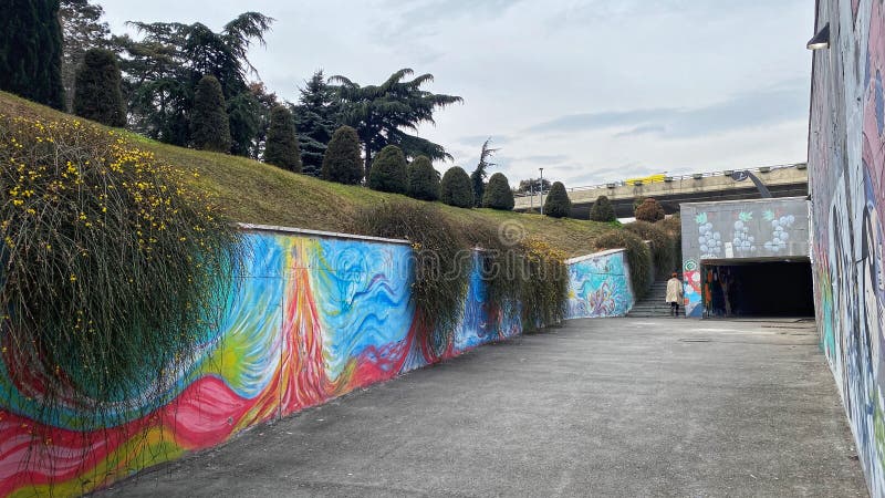 Street Art Walls in the Open Part of Underground Editorial Stock Photo ...